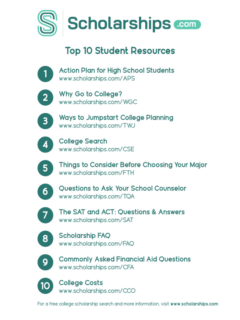 SDC Top Ten Student Resources College Students Parents | PDF