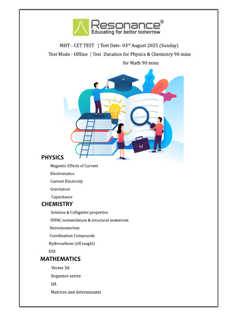 MHT-CET 2025: Syllabus Overview | PDF
