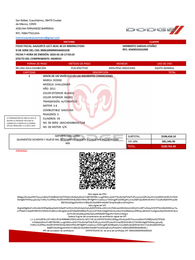 Refactura Challenger | PDF | Vehículos | Tecnologías automotrices