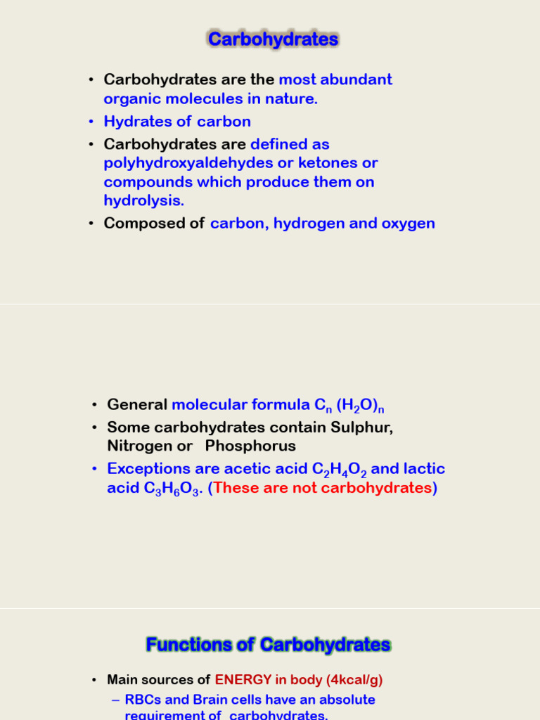 Understanding Carbohydrates: Types & Functions | PDF | Carbohydrates ...