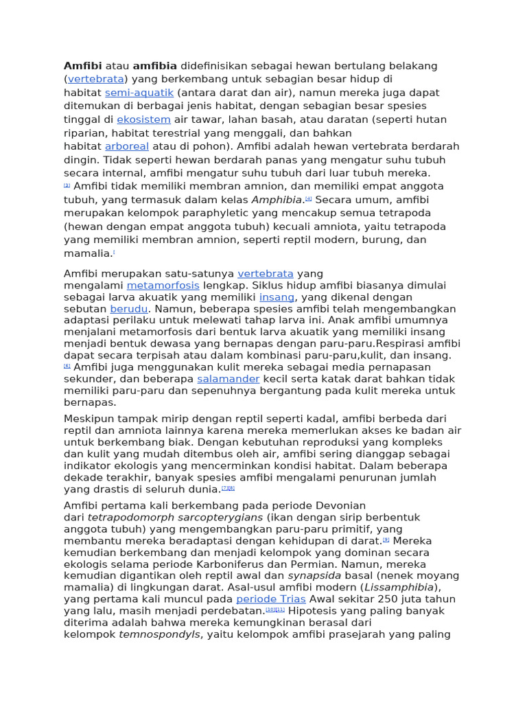 Amfibi: Ciri, Habitat, dan Evolusi | PDF
