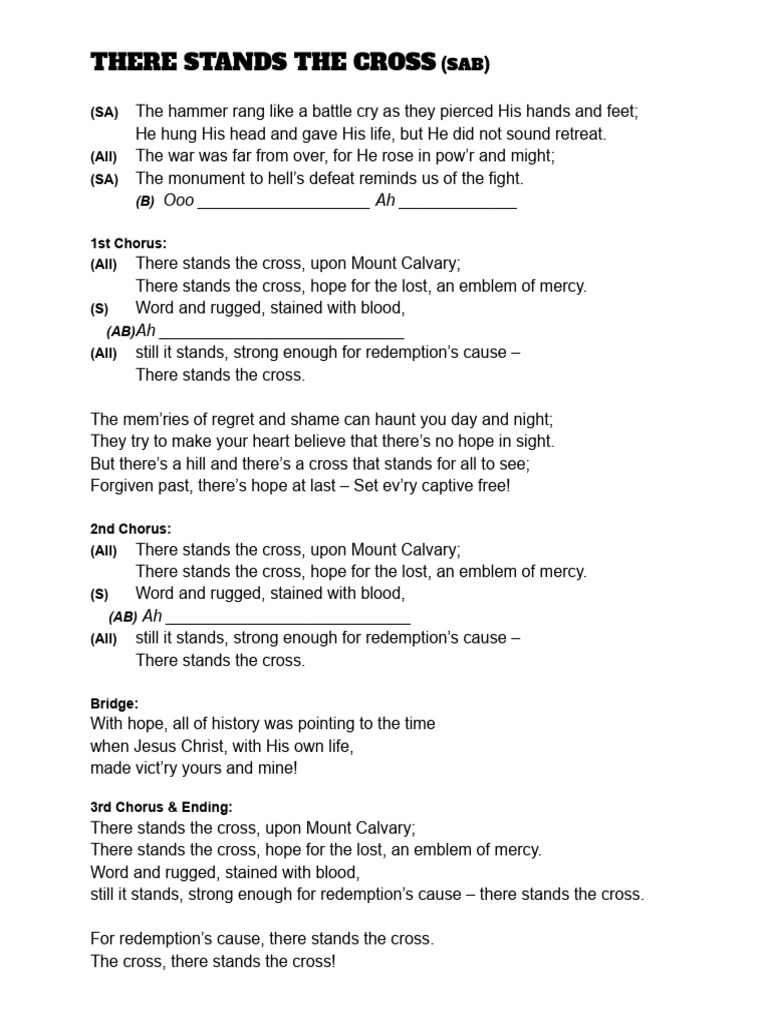 There Stands the Cross: A Hymn | PDF