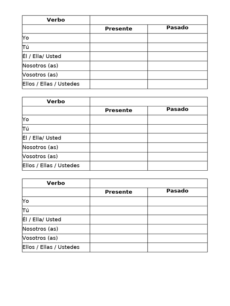 Fichas para Verbos | PDF