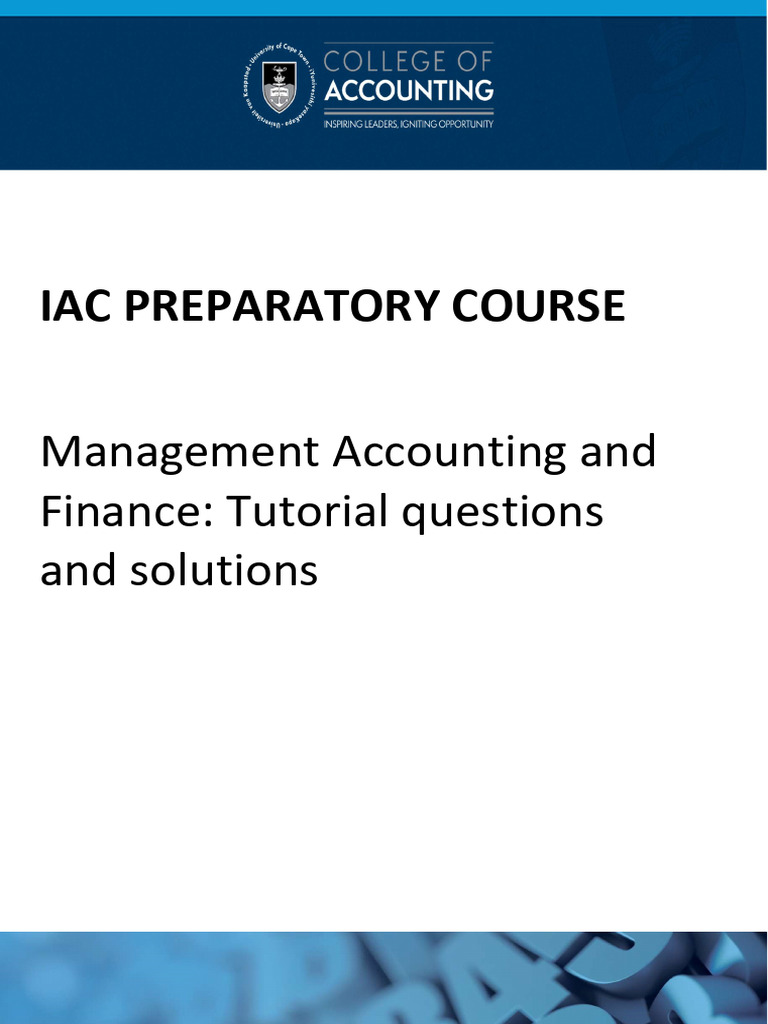 IAC 2025 MAF Tutorials | PDF | Net Present Value | Capital Budgeting