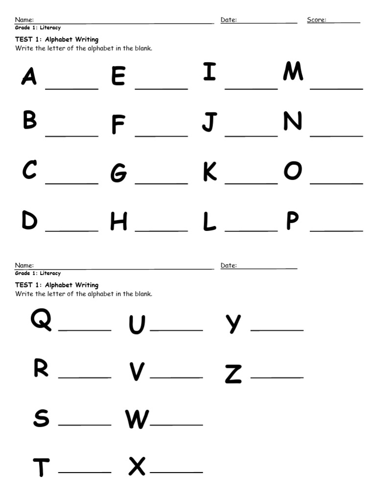 Grade 1 Literacy Assessment | PDF | Literacy | Behavior Modification