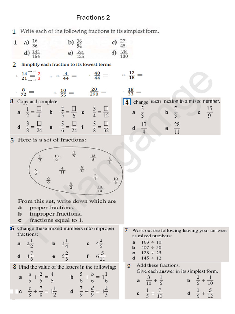Fractions 2 | PDF