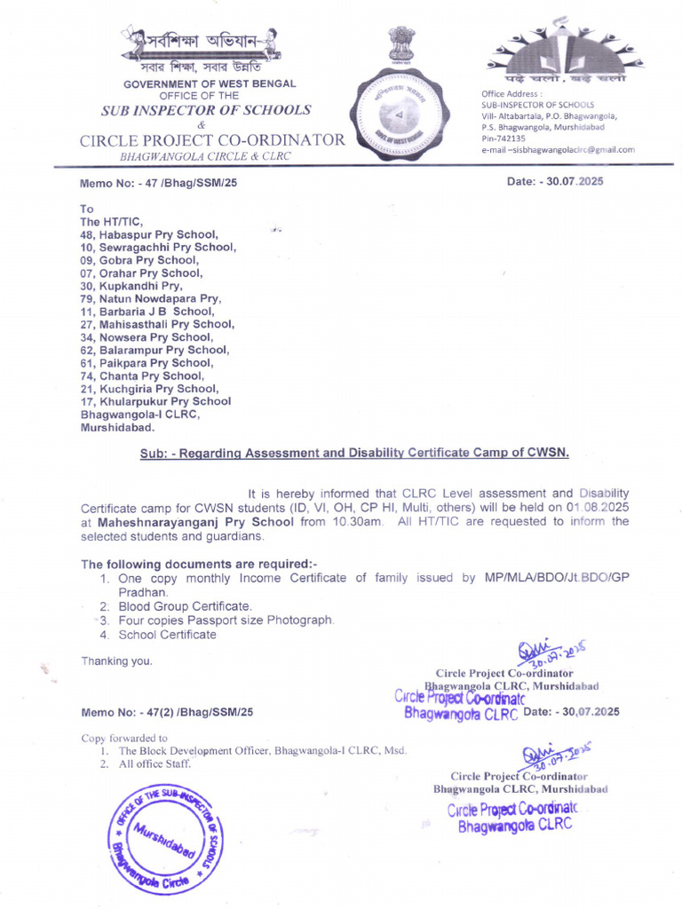 Disability Certificate Camp | PDF