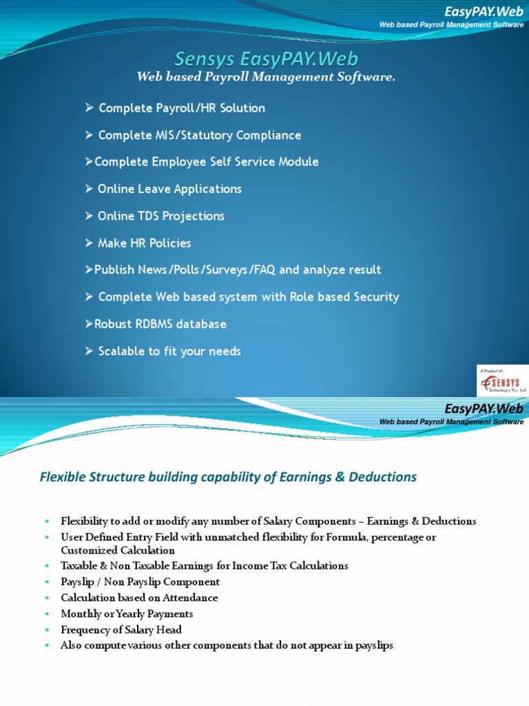 EasyPAY.Web Payroll Management Overview | PDF | Payroll | Web Application