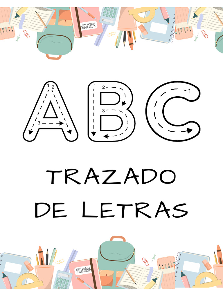 Alphabet Tracing Cards Worksheet in Pastel Colors Illustrative | PDF