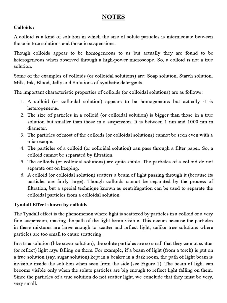 Understanding Colloids and Suspensions | PDF | Colloid | Light
