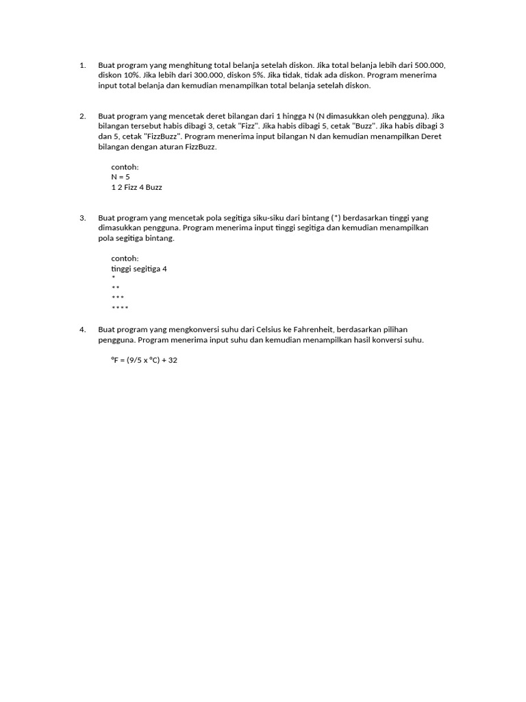 Soal Latihan Modul Perulangan | PDF