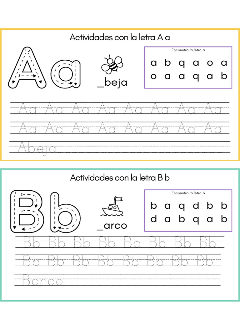 Hoja de Trabajo Actividades Con El Abecedario Trazar y Encontrar Letras ...