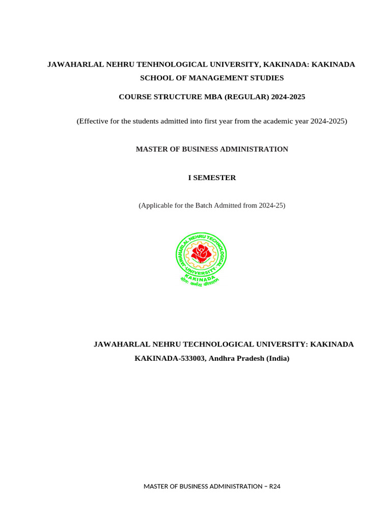 Jawaharlal Nehru Tenhnological University, Kakinada: Kakinada School of ...