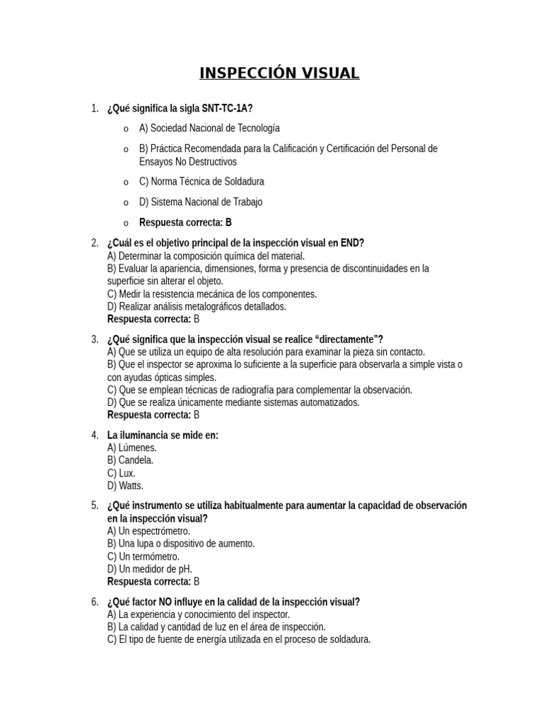Inspección Visual en Ensayos No Destructivos | PDF | Soldadura ...