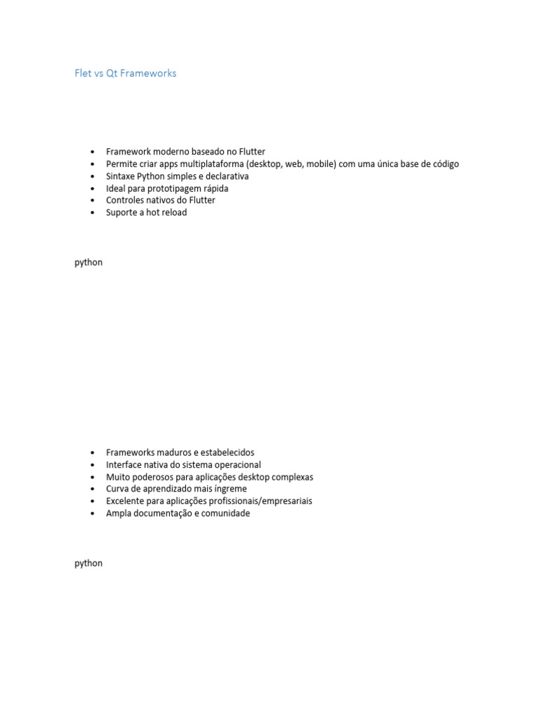 Flet Vs QPython - QT Frameworks para Python | PDF