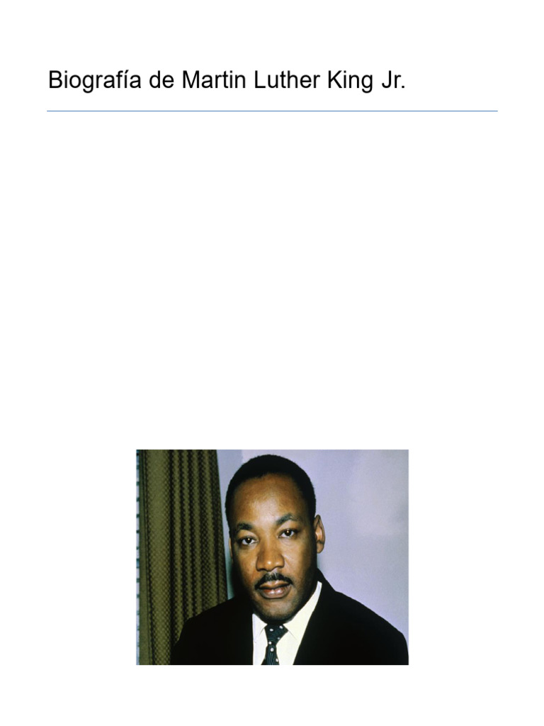 Biografía de Martin Luther King Jr. | PDF | Martin Luther King hijo ...