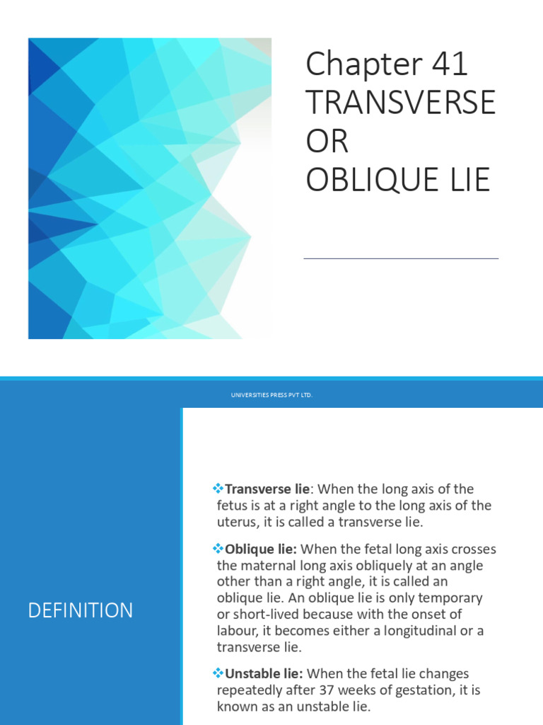 Transverse and Oblique Lie | PDF | Childbirth | Uterus