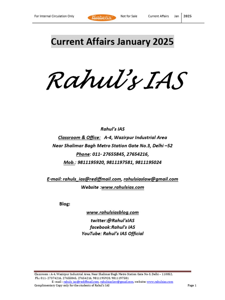 Current Affair Jan2025 | PDF | Compact Fluorescent Lamp