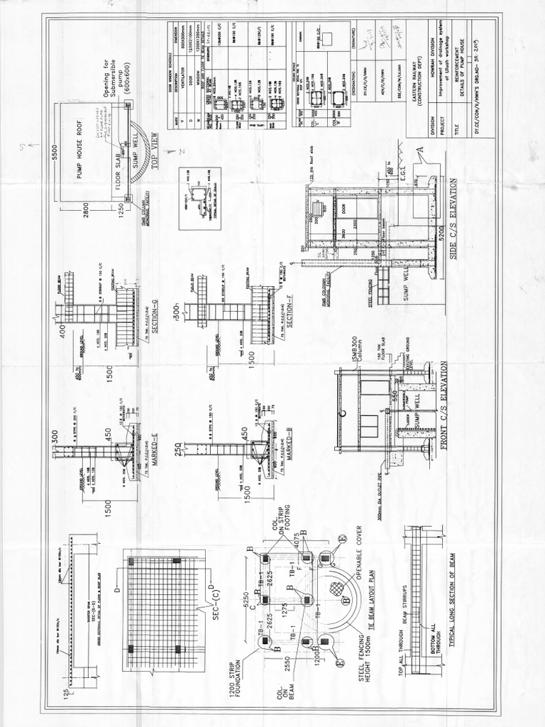 Reinforcement Details of Pump House | PDF