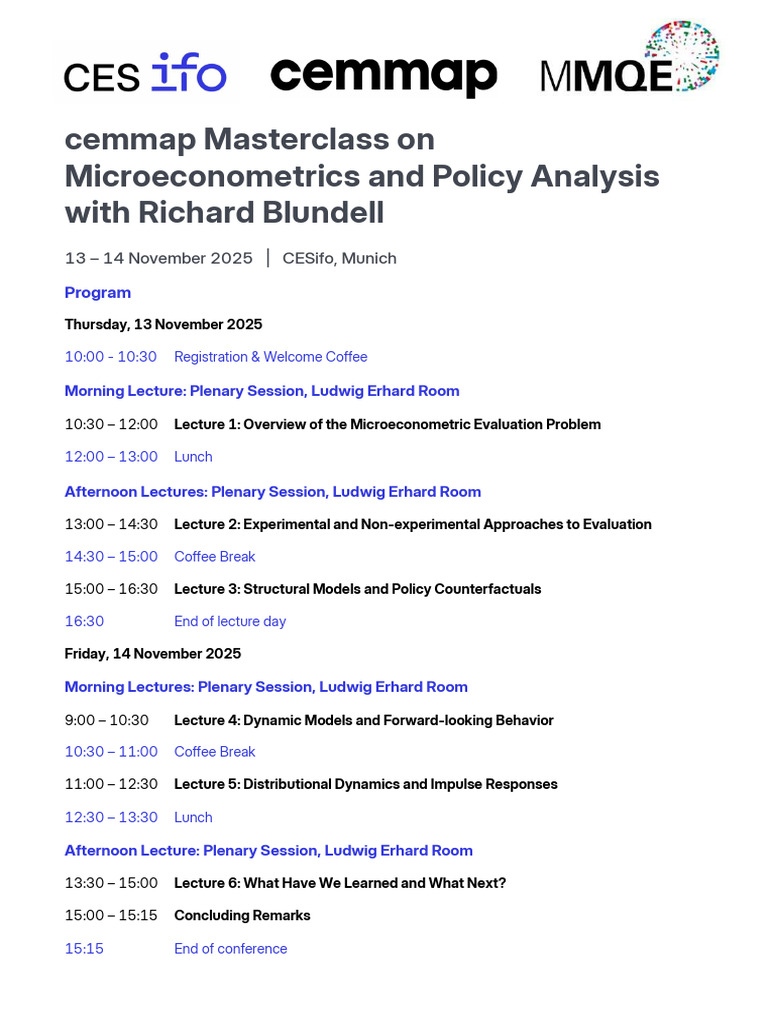 Cemmap Program Draft 0 | PDF