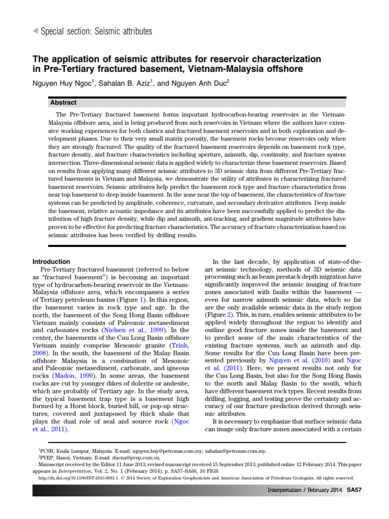 The Application of Seismic Attributes Fo | PDF | Reflection Seismology ...