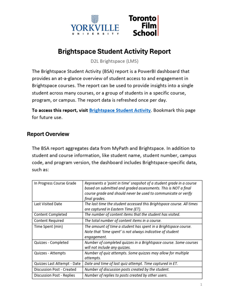 Brightspace Student Activity Report | PDF | Information Science | Information Technology
