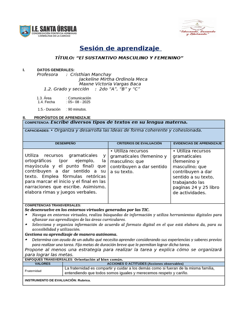 Sustantivo Masculino y Femenino | PDF | Aprendizaje | Ciencia cognitiva
