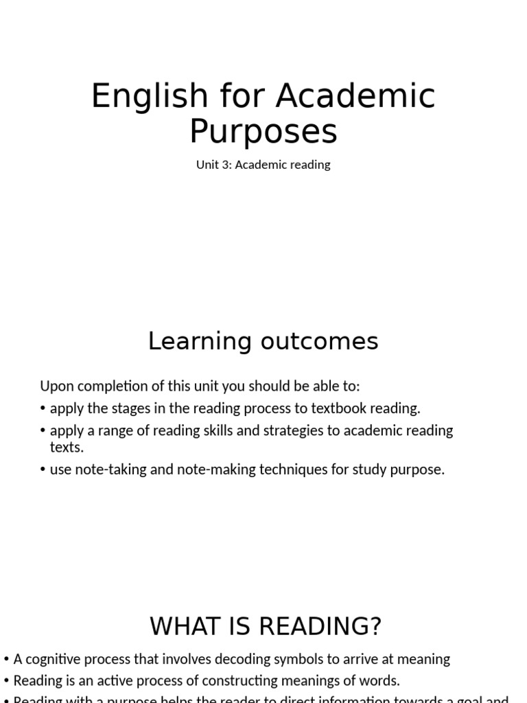 EAP Unit 3 Academic Reading | PDF | Reading Comprehension | Neuroscience