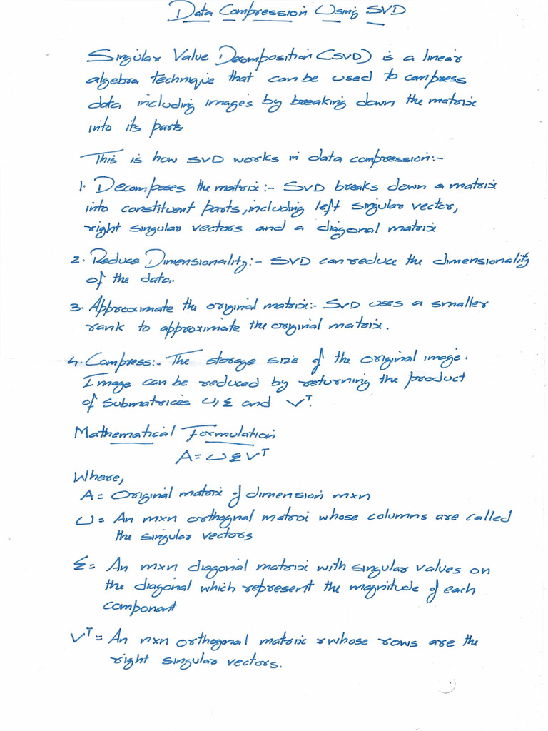 Team 5 - Data Compression Using SVD - 241114 - 153122 | PDF
