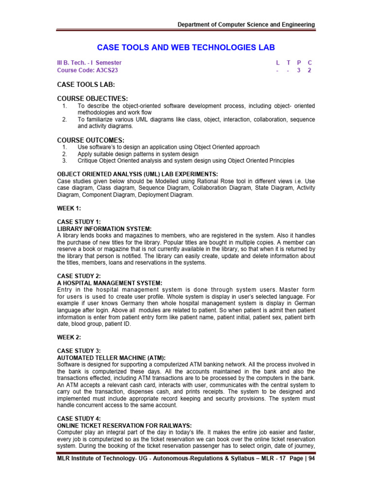 Case Tools and Web Technologies Lab | PDF | World Wide Web | Internet & Web