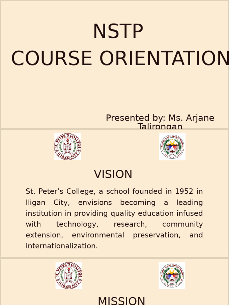 NSTP Course Orientation Overview | PDF