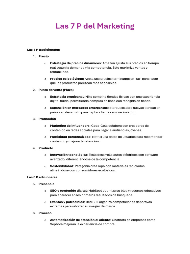 Estrategias de las 7 P del Marketing | PDF