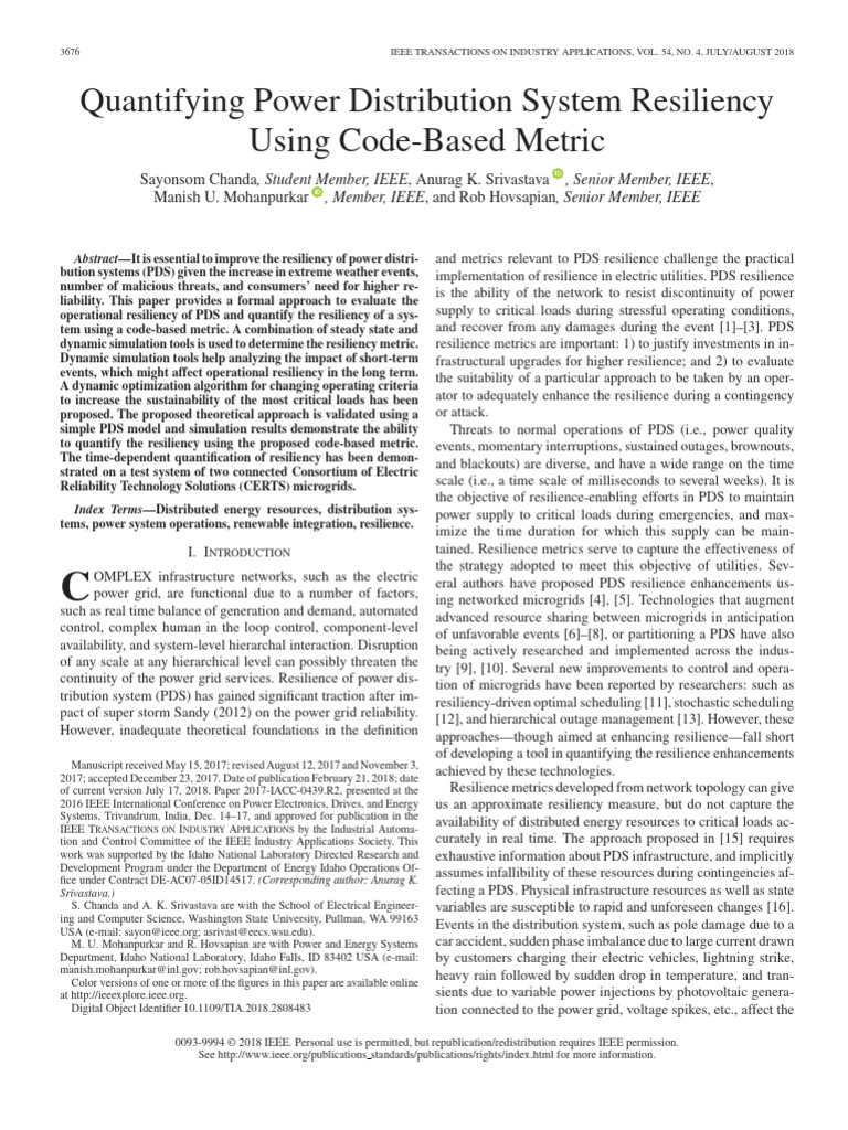 (Resilience) Quantifying Power Distribution System Resiliency Using ...
