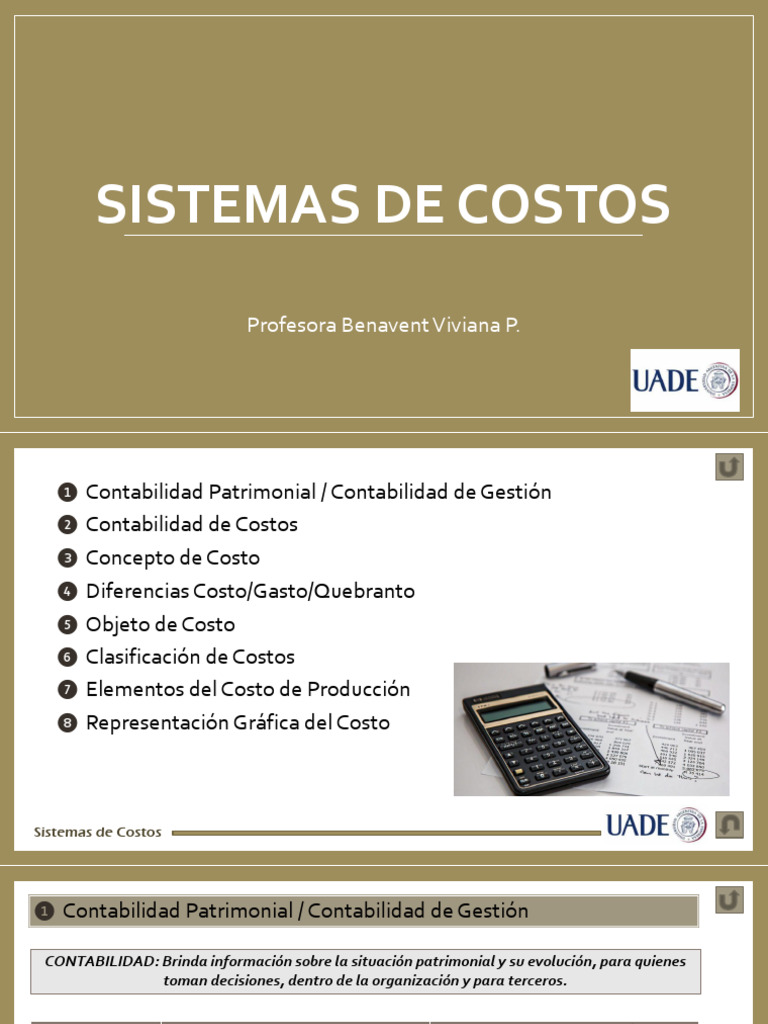 Clase 1 - Unidad I | PDF | Contabilidad | Costo