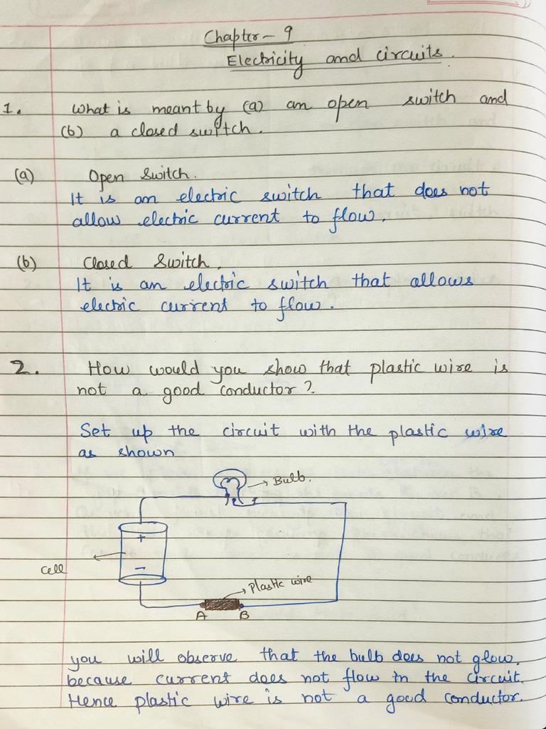 Class 6 Electricity CHP 9 | PDF