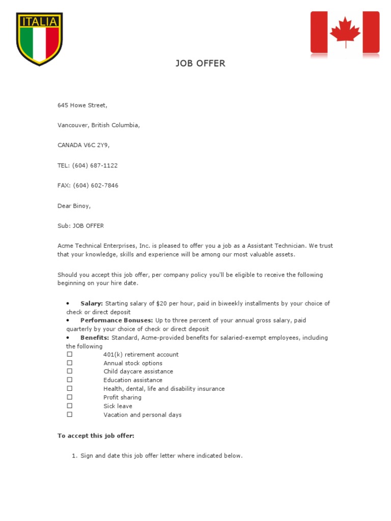 Offer Canada | PDF | Socioeconomics | Salary