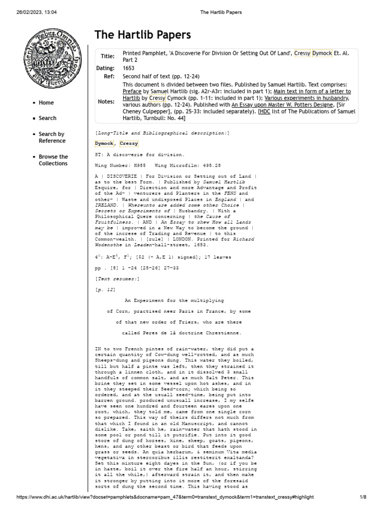 The Hartlib Papers - Seed Steep | PDF | Agriculture