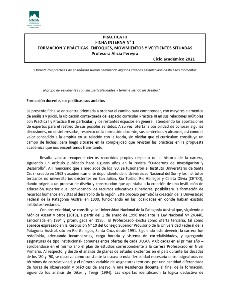 PIII. 2021. FdeC. Formación y Prácticas | PDF | Plan de estudios ...