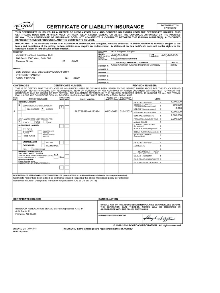 CG 20 26 Endorsement Overview | PDF | Insurance | Liability Insurance