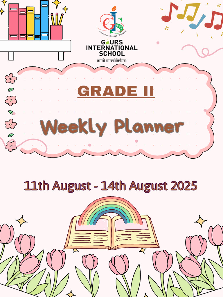 Weekly Planner Grade 2 (11th - 14th August) | PDF | Mathematics