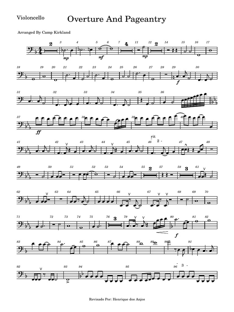 Overture and Pageantry for Cello | PDF