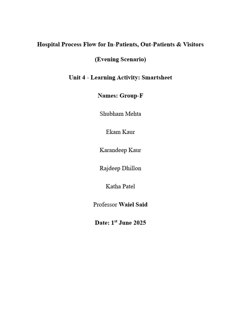 Hospital Process Flow Overview | PDF