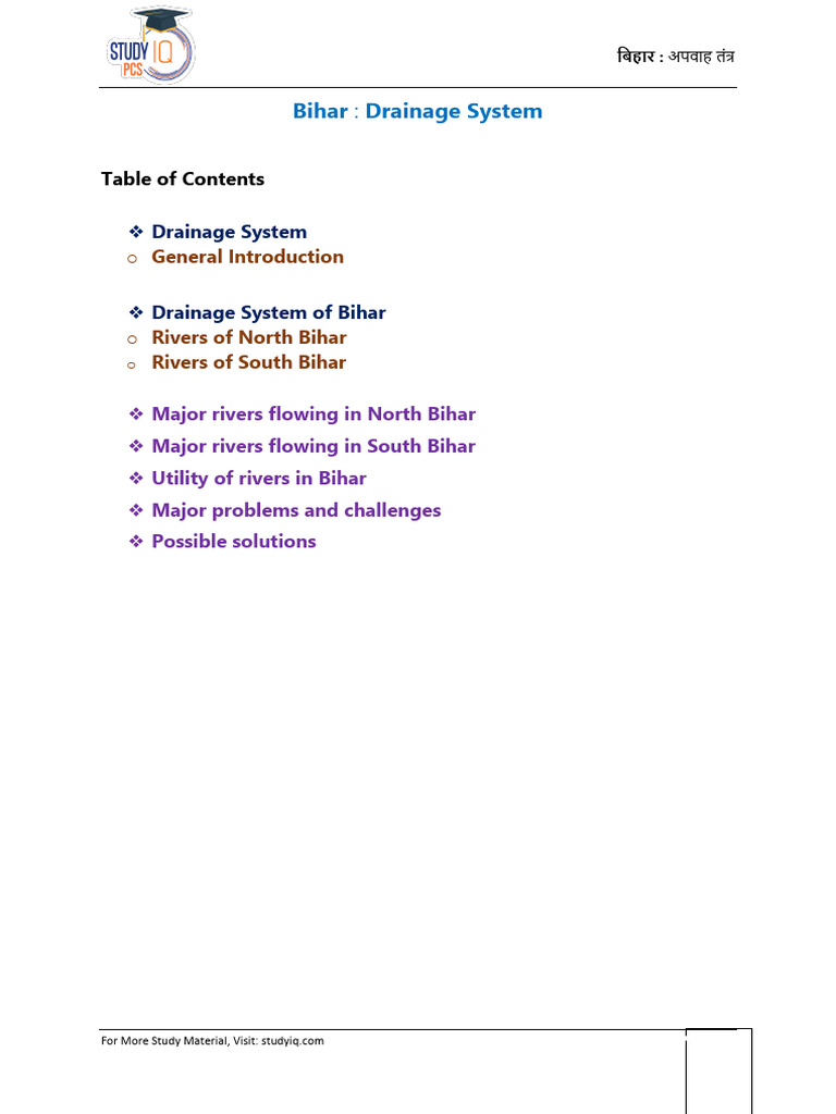 Bihar's Comprehensive Drainage System | PDF | Drainage Basin | River