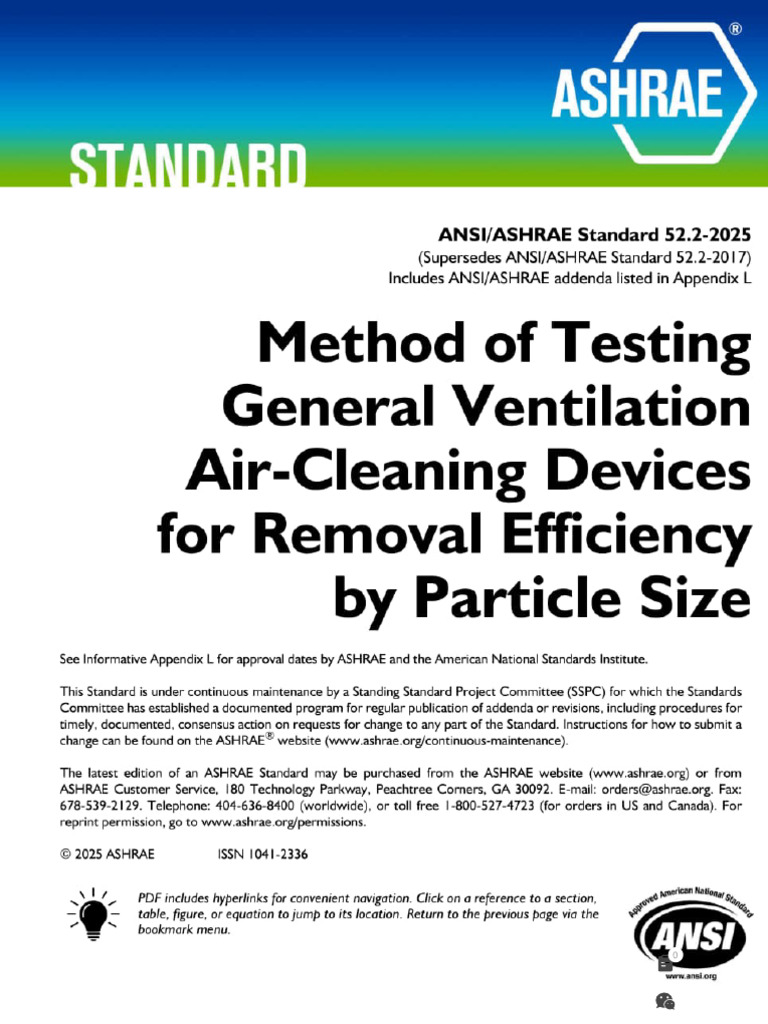 ASHRAE Standard 52.2-2025 | PDF