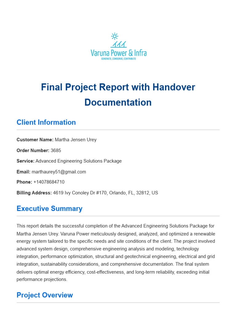Advanced Renewable Energy Project Report | PDF | Reliability ...