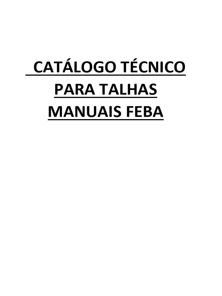 Catalogo Talhas Manuais | PDF