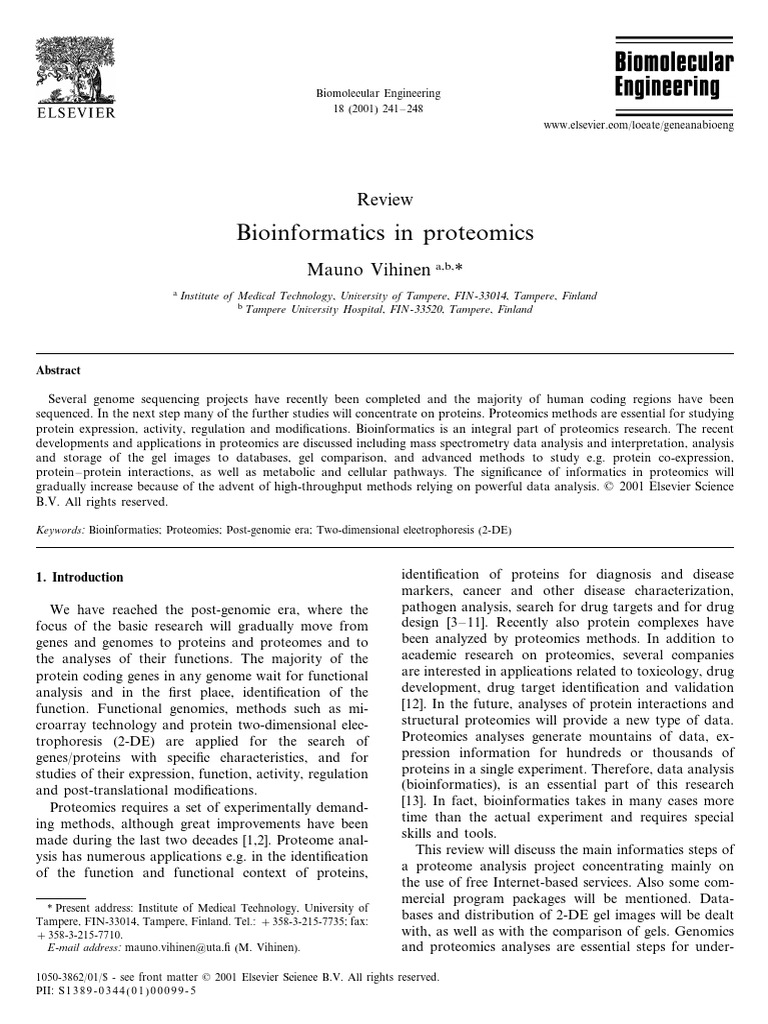 Bioinformatics in Proteomics | PDF | Proteomics | Bioinformatics