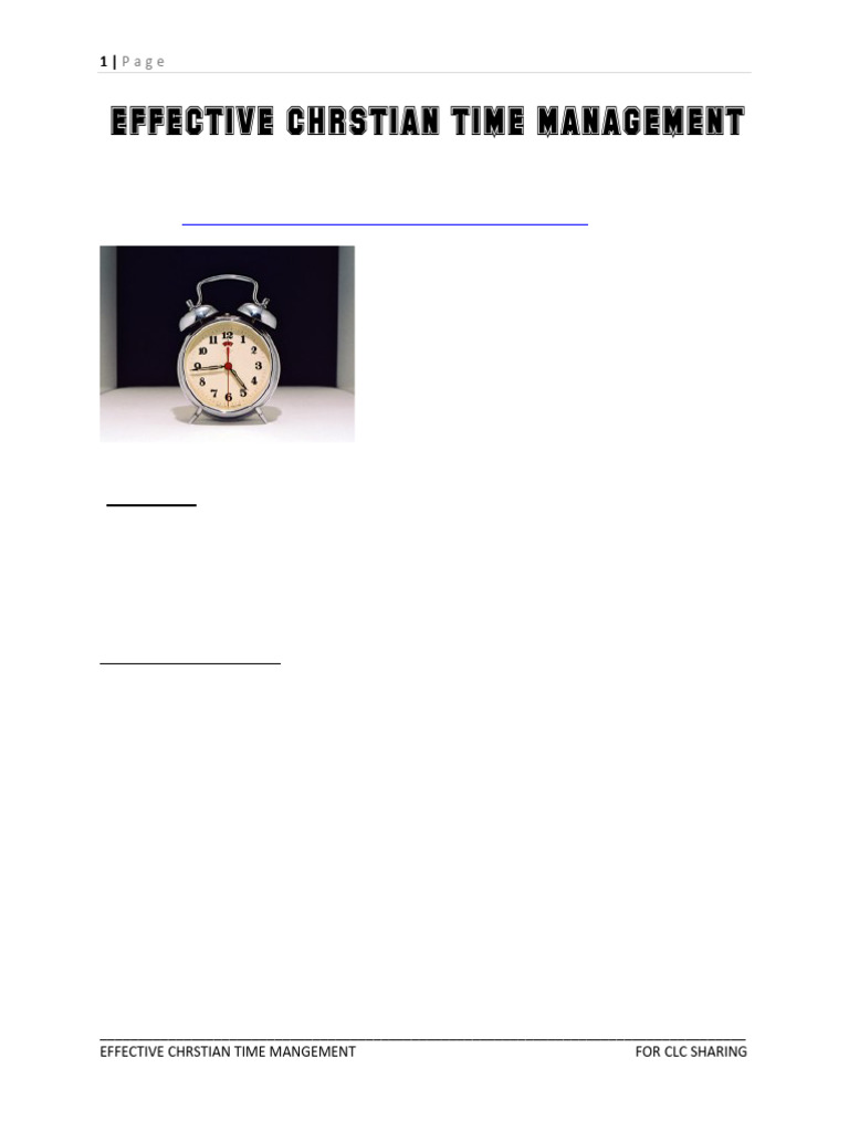 Christian Time Management Principles | PDF | Afterlife | Christian ...