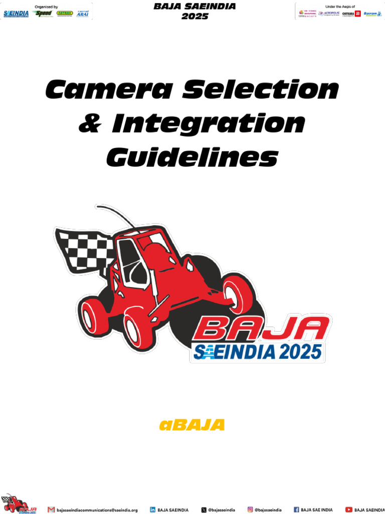 Camera Integration Guidelines for aBAJA 2025 | PDF | Camera