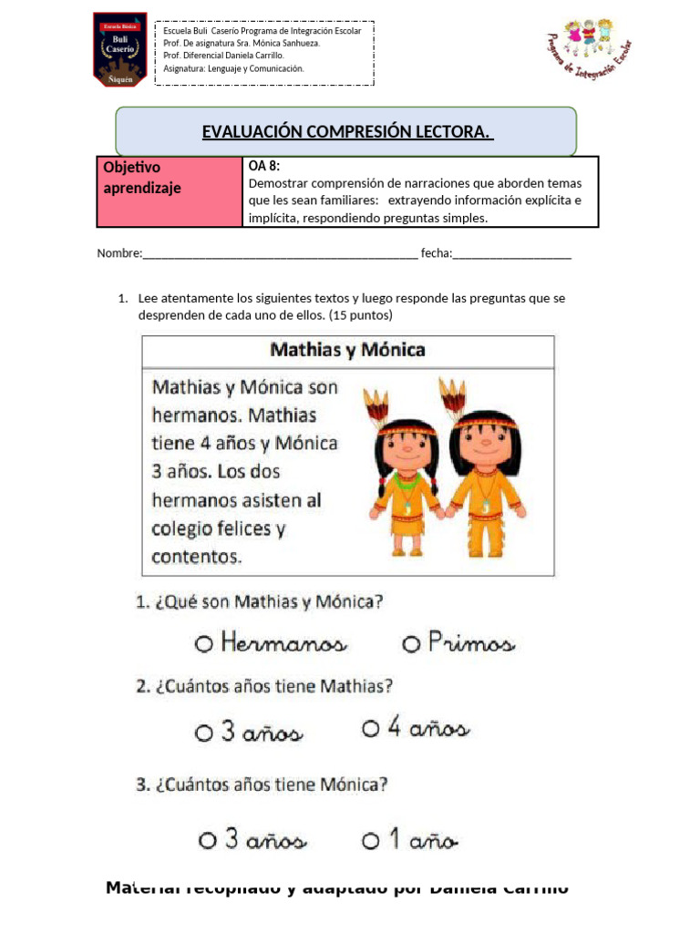 Guia Comprensión Lectora | PDF